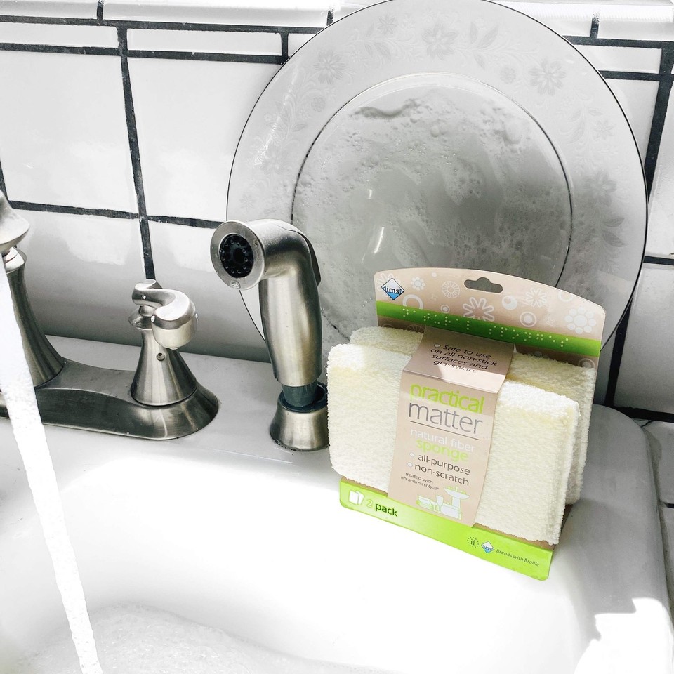 Practical Matter Kitchen Sponge, Organic Cotton Fiber All-Purpose Dish ...