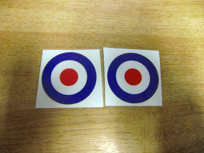 x2 Mod style RAF roundel bike scooter sticker / decal / graphic 2" pair ...