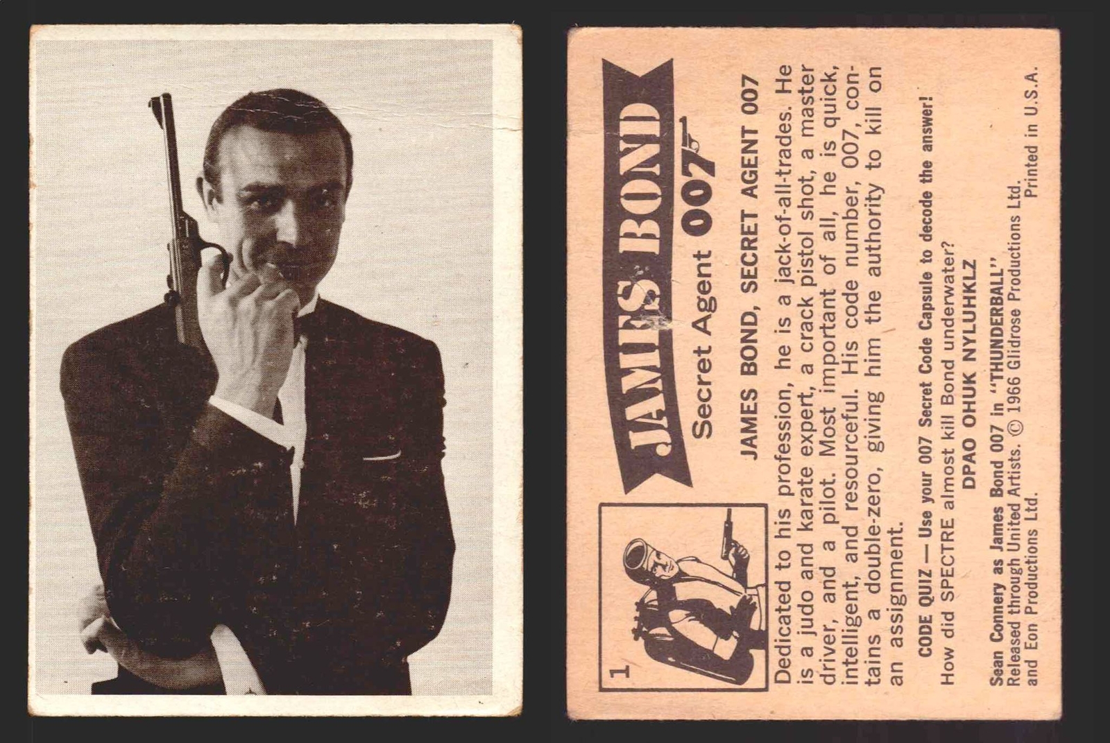 1966 James Bond 007 Thunderball Vintage Trading Cards You Pick Singles ...