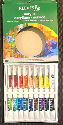 REEVES Fine Acrylic Colour Set 10 ml 18 pack Artist Colors NEW #8493201 ...