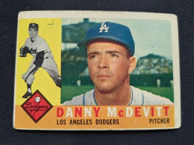 1960 Topps Baseball Card # 333 Danny McDevitt - Los Angeles Dodgers (P ...