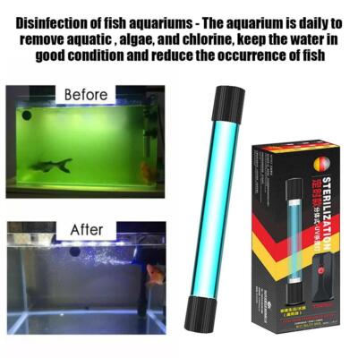 Fish Tank UV Sterilization Lamp Aquarium Ultraviolet Submersible Algae ...