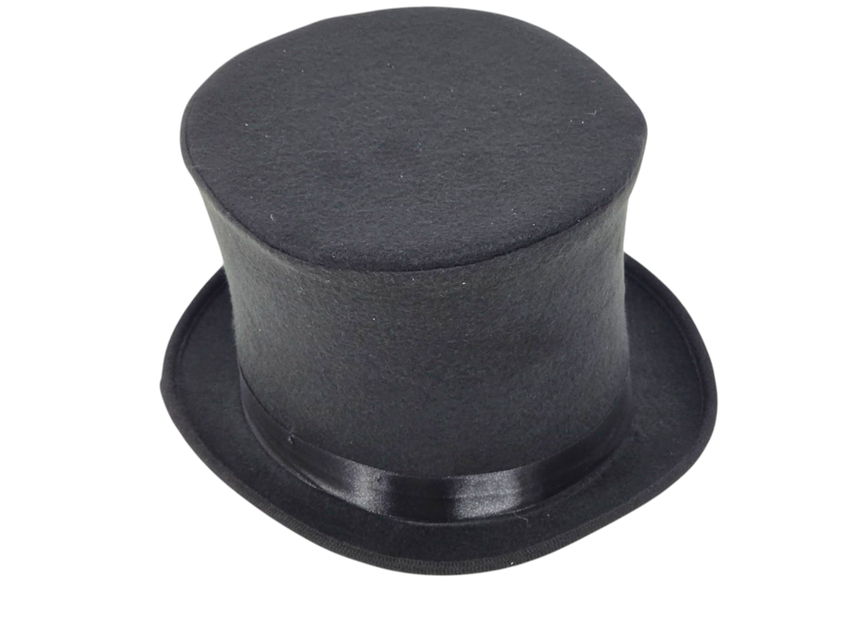 Mens Black Top Hat Tophat Topper Coachman One Size Elastic Adjustable ...