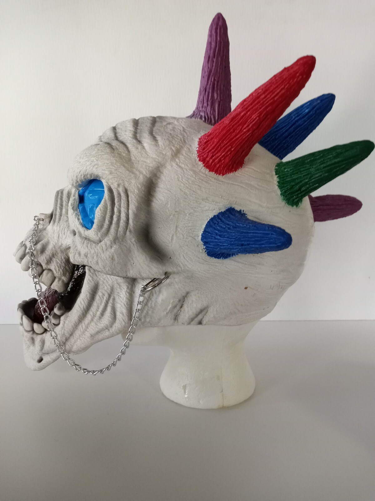 Skeleton Skull w/ Rainbow Spiked Hair & Piercing Hal… - Gem