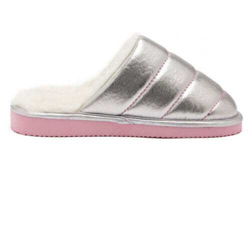 Justice Girls Slip On Scuff Slippers Size 6 Outdoor/ Indoor Metallic ...