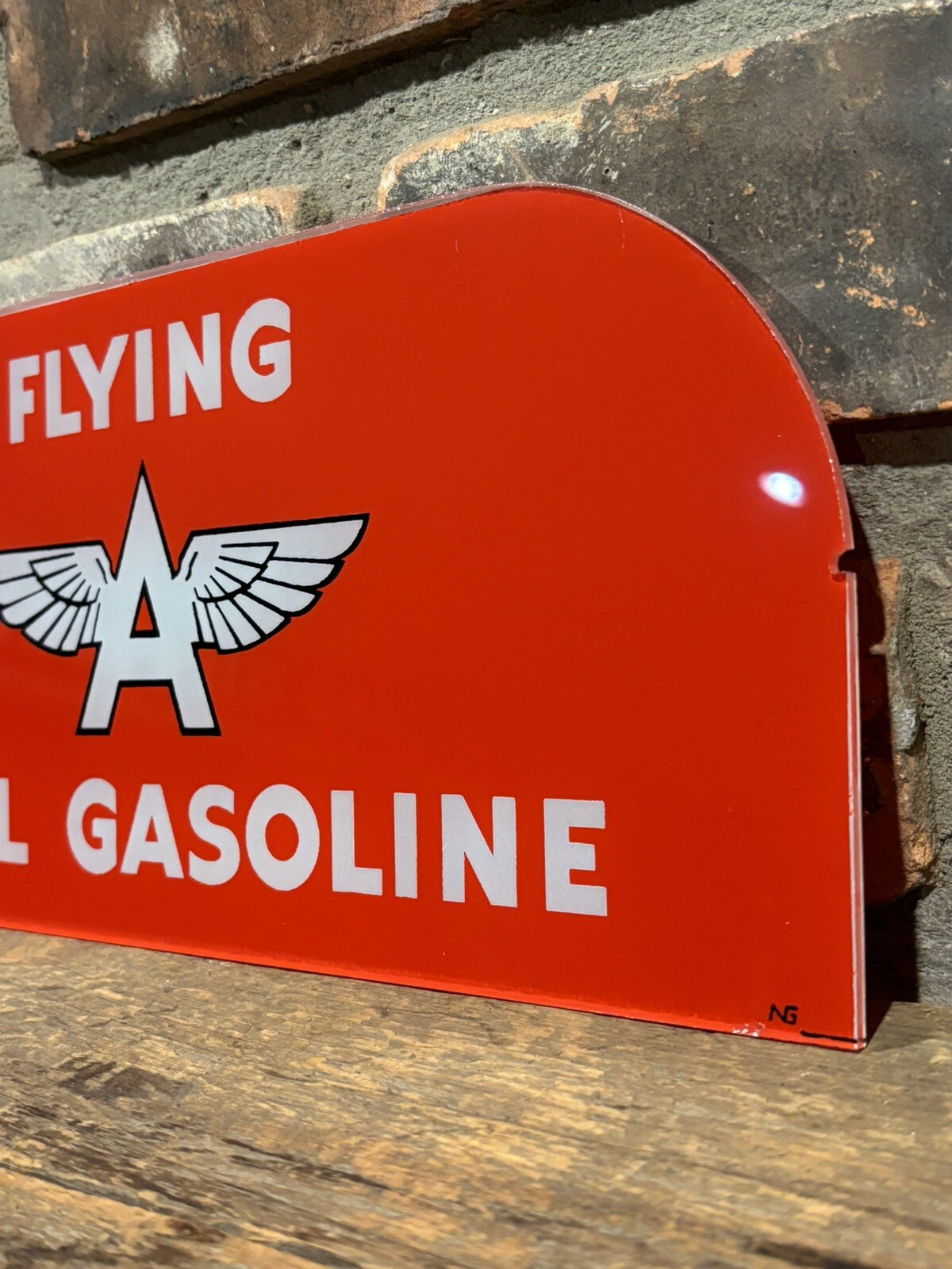 Original 1950s Shoebox Globe Lens Flying A Ethyl Gasoline Gas Pump Ad ...