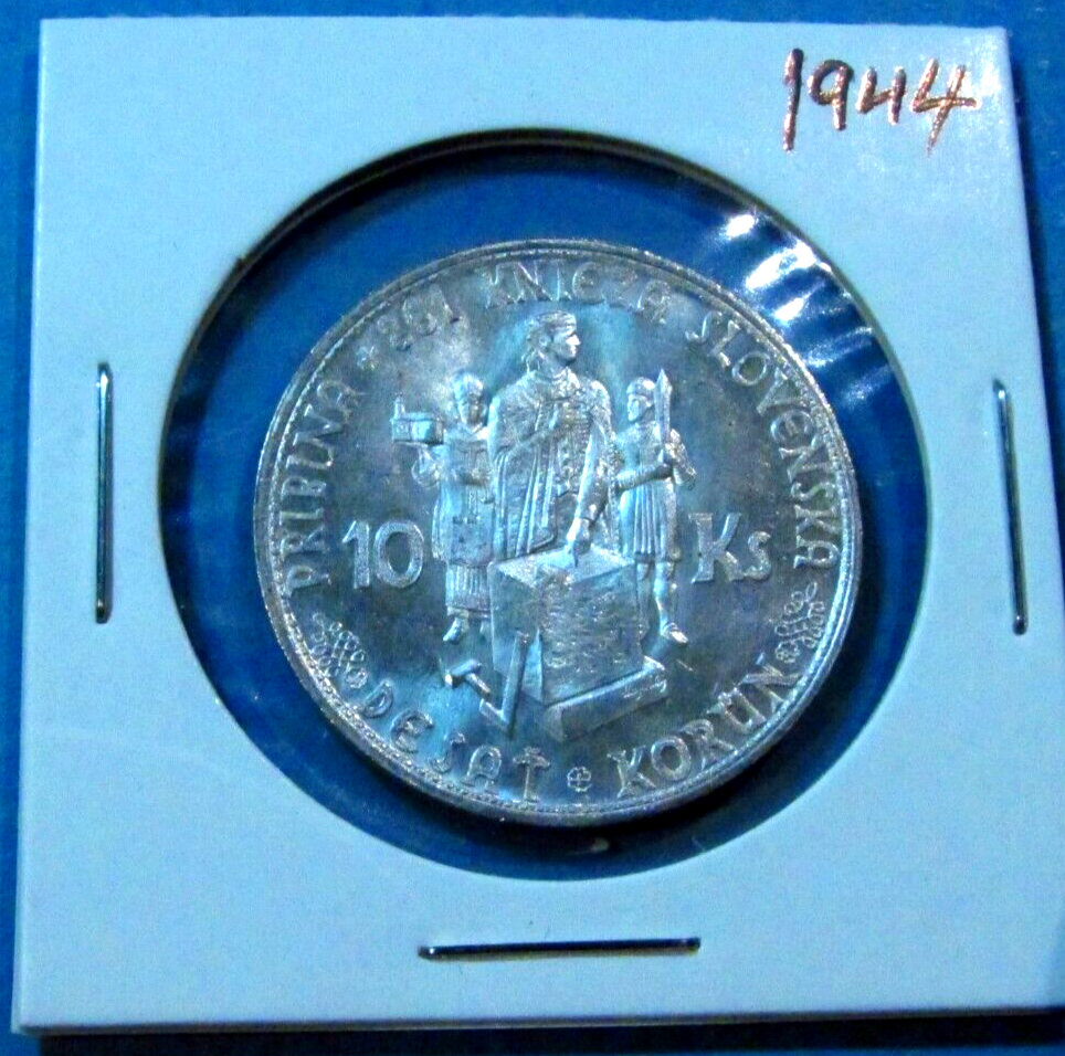 1944 Slovakia 10 Korun Silver BU Coin WWII ERA Coin Czechoslovakia | eBay