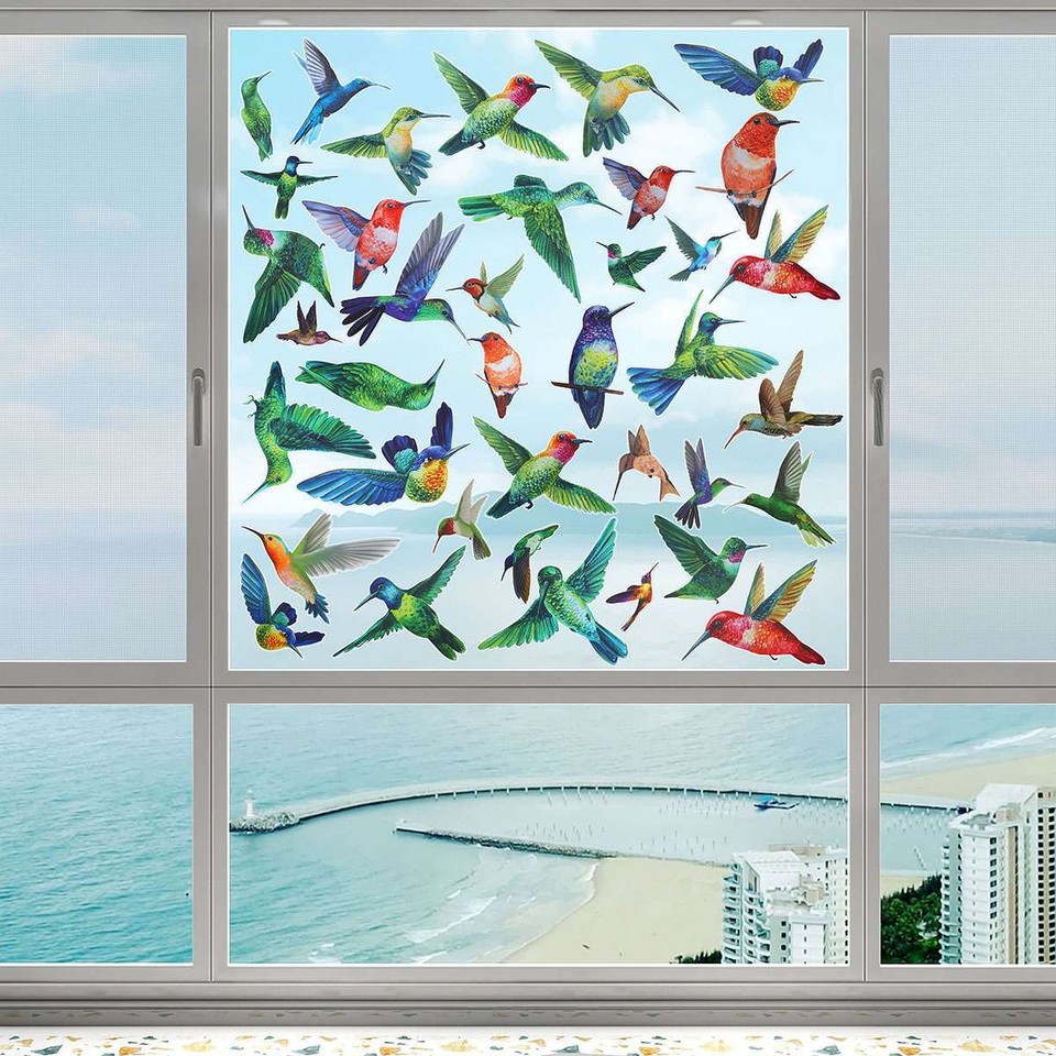 9/38 Pcs Large Anti Collision Window Clings Bird Decals for Prevent ...