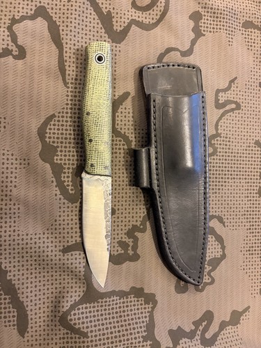 Fiddleback Forge Terassaur by Andy Roy .165" Blade, Green Burlap handle ...