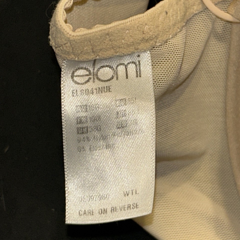 Elomi Energise Sports Bra US 38I Beige Underwire Back Hook Closure B24 ...