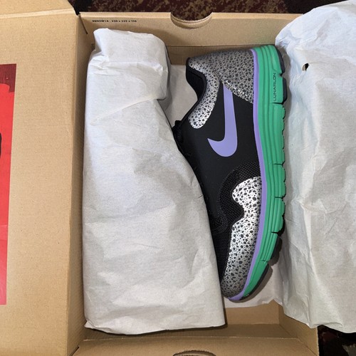 Size 9.5 - Nike Lunar Safari Fuse Black Green 525059 073 Volt | eBay