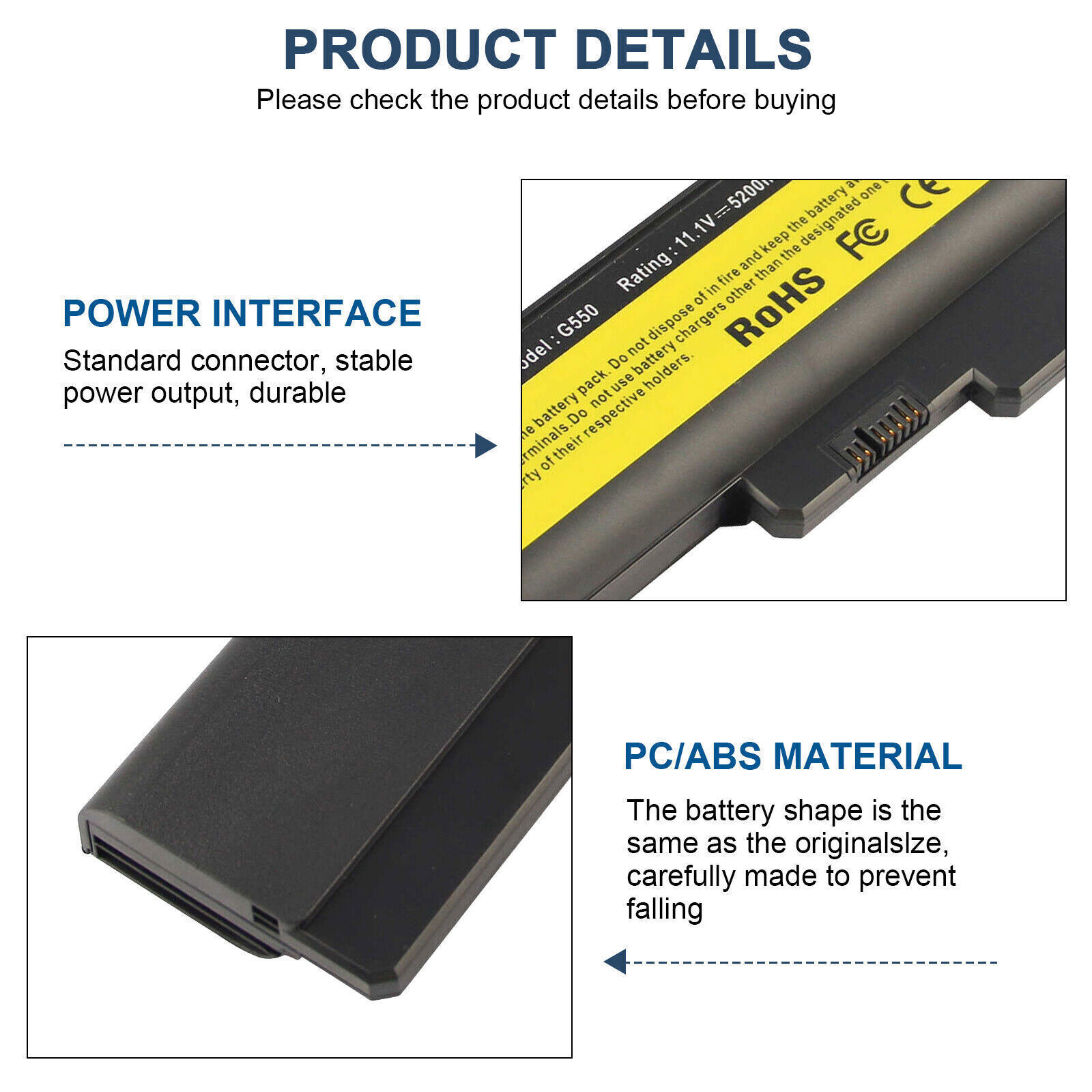 Laptop Battery for Lenovo 3000 G430 G450 G530 G550 G555 Series L08S6Y02 ...