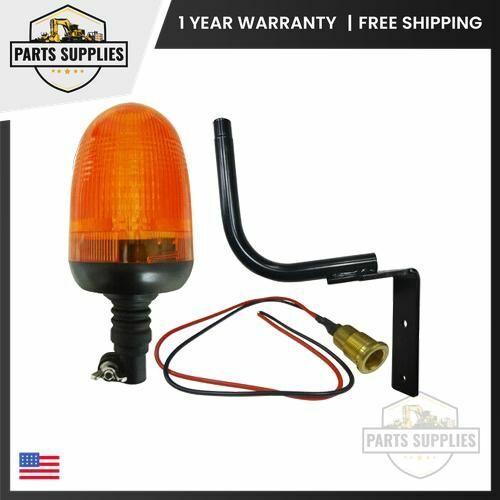 BRE10043 Tractor Beacon Light Kit RH Side Bracket Wiring Fits John ...