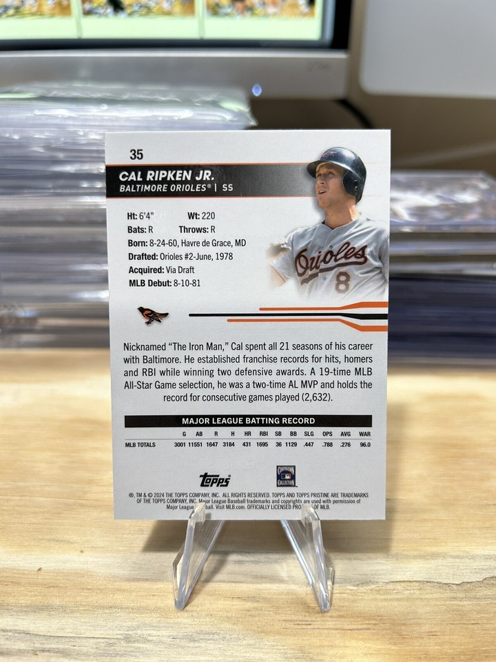 CAL RIPKEN JR 2024 Topps Pristine Green 30/150 BALTIMORE ORIOLES #35 | eBay