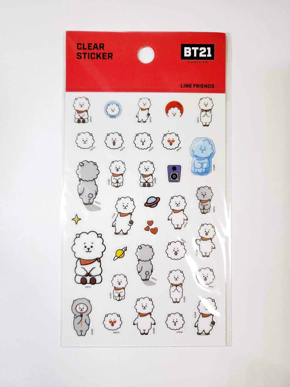 BT21 Clear Sticker RJ Line Friends BTS Characters Scrapbooking Mobile ...