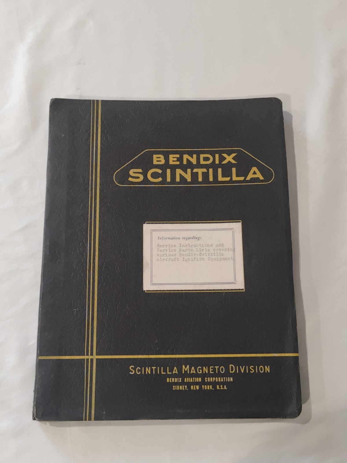1940's BENDIX SCINTILLA Aircraft Magneto Service Instructions Parts ...