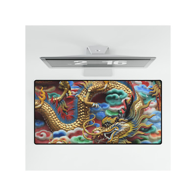 Chinese Dragon Keyboard and Mouse Desk Pad, 31.5 x 15.5, X Large Desk ...
