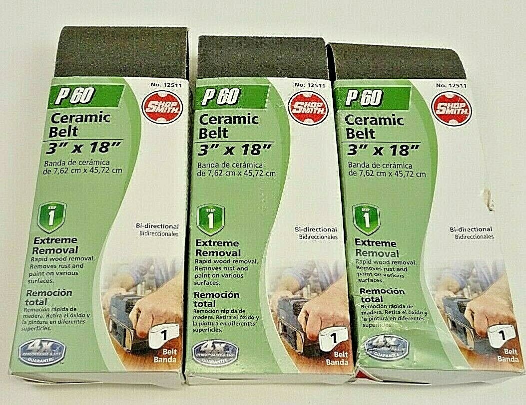 3 Shop Smith P60 3" x 18" Ceramic Belt Sander Very Course Bi ...