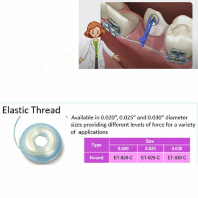 Dental Orthodontic Elastic Thread Power Tube Solid Spool 0.020/0.025/0. ...