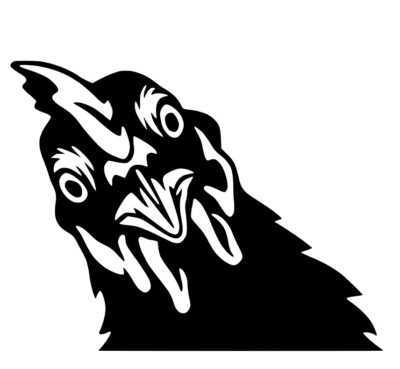 Angry Chicken Face Peeking Vinyl Decal Sticker - Farm Life - Animal ...