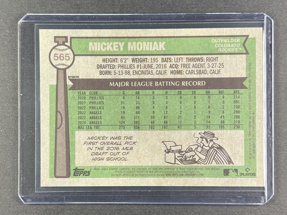 2025 Topps Heritage High Number - Mickey Moniak - Chrome Refractor #565 ...