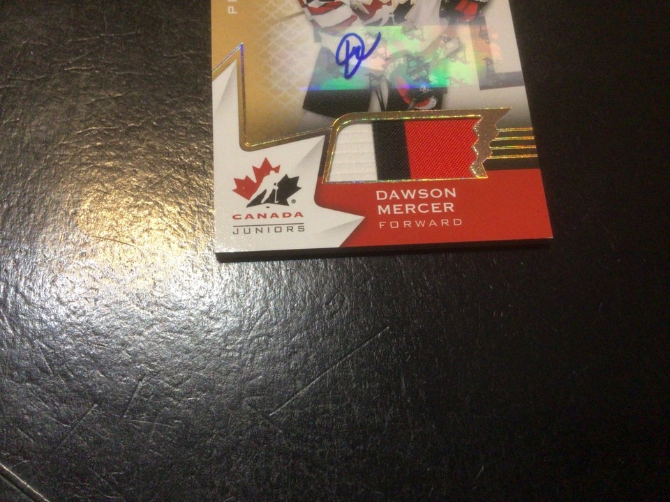 2020 Team Canada Juniors # 38 Dawson Mercer Signature Jersey.Serial #,d ...
