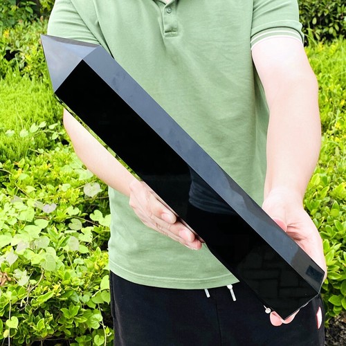 6.39LB Natural obsidian crystal obelisk quartz crystal energy column | eBay