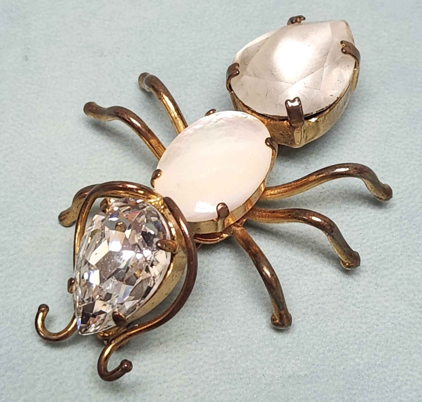 Philippe Ferrandis Paris Large 3 Section Bug Brooch Rhinestone MOP ...