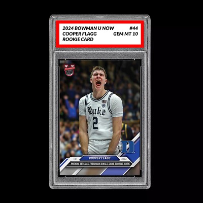 Graded 10 Cooper Flagg 2024-25 Bowman U NOW Card #44 Duke RC ROOKIE | eBay
