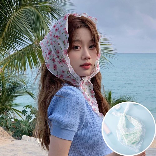 Thin Lace Triangle Headband Floral Solid Color Headscarf | eBay