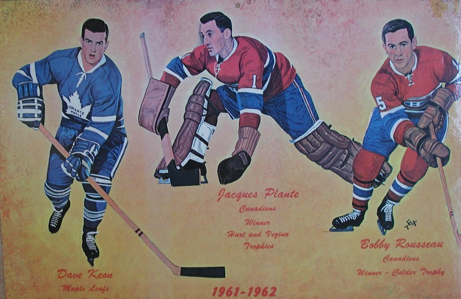 PRINT HOCKEY PICTURE TORONTO MAPLE LEAFS DAVE KEON AND CANADIENS BOBBY ...