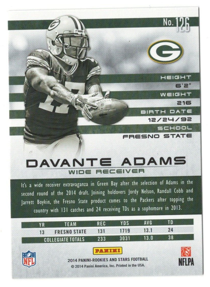 Davante Adams 2014 Rookies and Stars #126 RC Rookie Card | eBay