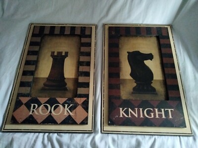Knight And Rook Chess Pictures Antiqued Look.. | eBay