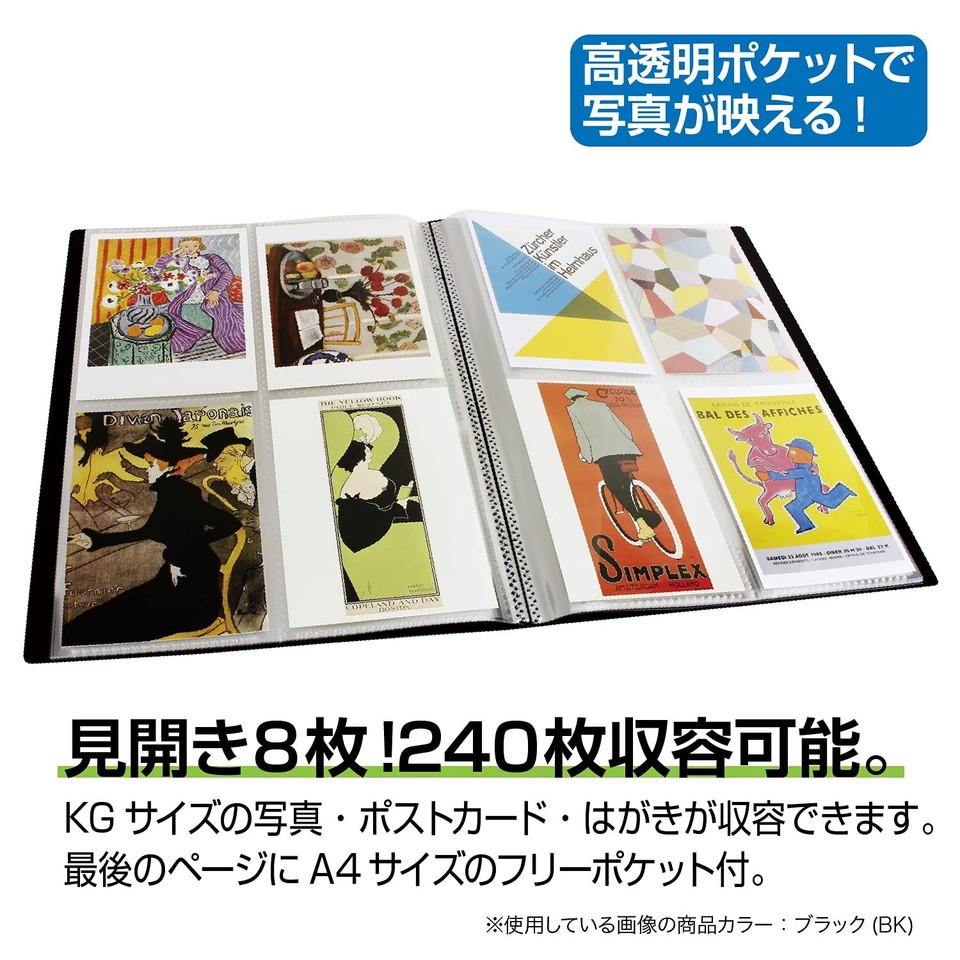 Budgie SEKISEI Album Pocket Postcard Holder A4-S KG Holds 240 Postcards ...
