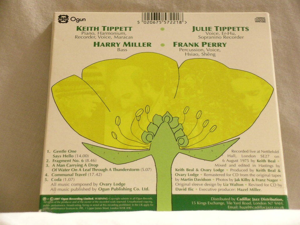 OVARY LODGE Keith Tippett Harry Miller Julie Tippetts Ogun OGCD 021 UK ...