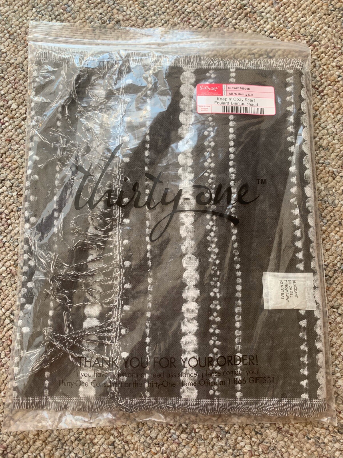 Thirty One Keepin Cozy Scarf 31 Thirty-One Dainty Dot Black & White New ...
