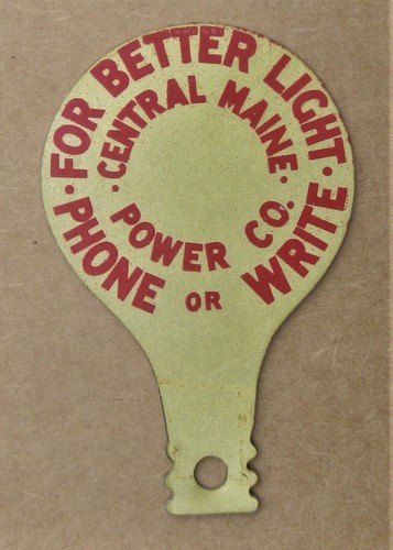 Central Maine Power Co. Reflectorized License Plate TOPPER 1950's era ...