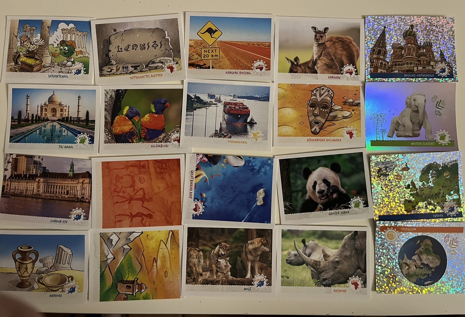 20 Sticker Globus Sammelsticker Eine Reise durch die Zeitgeschichte ...
