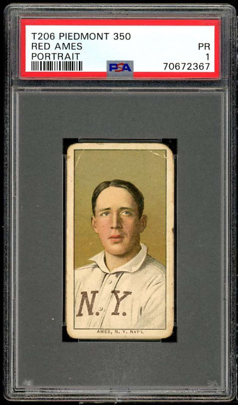 Red Ames Card 1909 T206 Piedmont 350 #9 PSA 1 | eBay