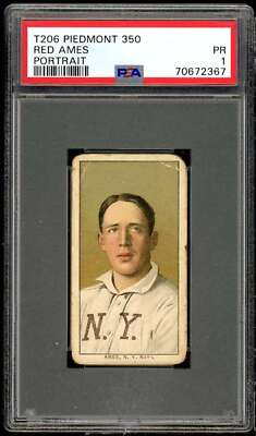 Red Ames Card 1909 T206 Piedmont 350 #9 PSA 1 | eBay