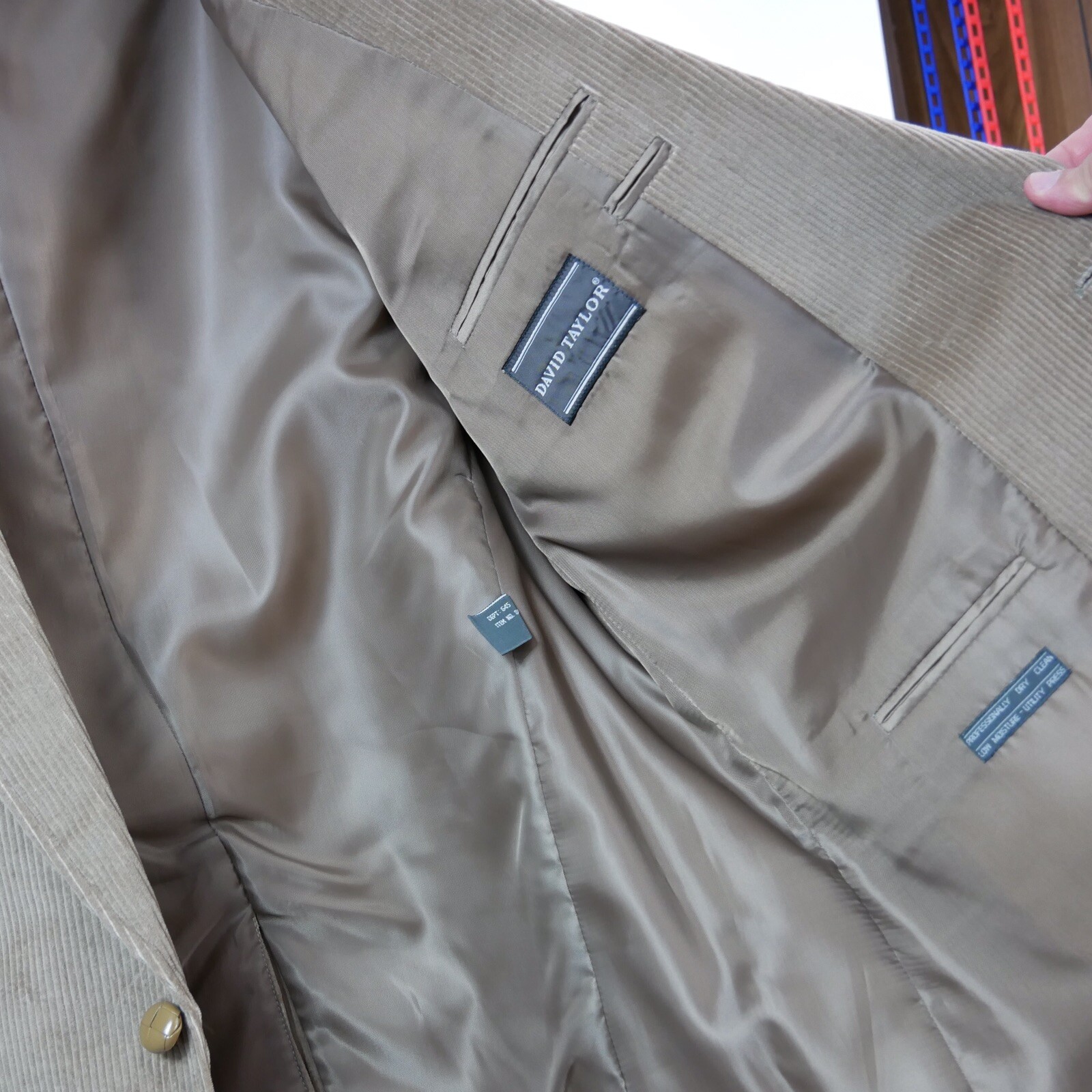 Vintage David Taylor 46R Blazer Beige Corduroy Western Professor 2 ...