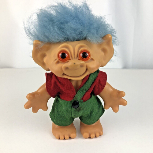 Vintage 1960s Thomas DAM Troll Bank Blue Hair Orange Eyes Denmark | eBay