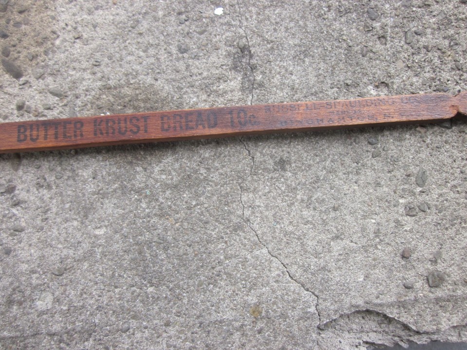 VTG Wood Handle Fly Swatter adv Butter Krust Bread Binghamton NY Broom ...