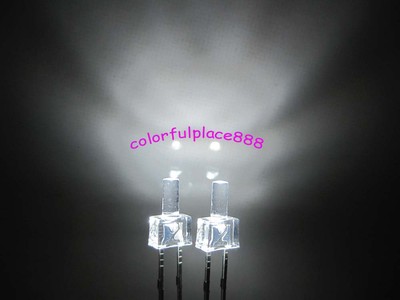 50pcs, 2mm White Flat Top Water Clear LED Diodes 12000MCD Bright Leds ...