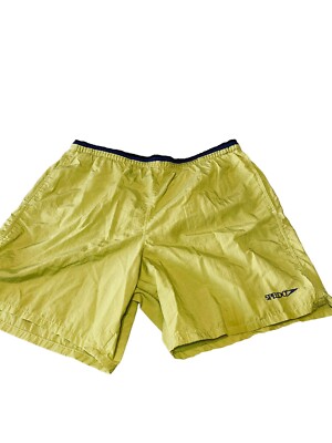 VTG Speedo Swim Trunks Waist 34 Bright Green Lightening Bolt(back) (O ...