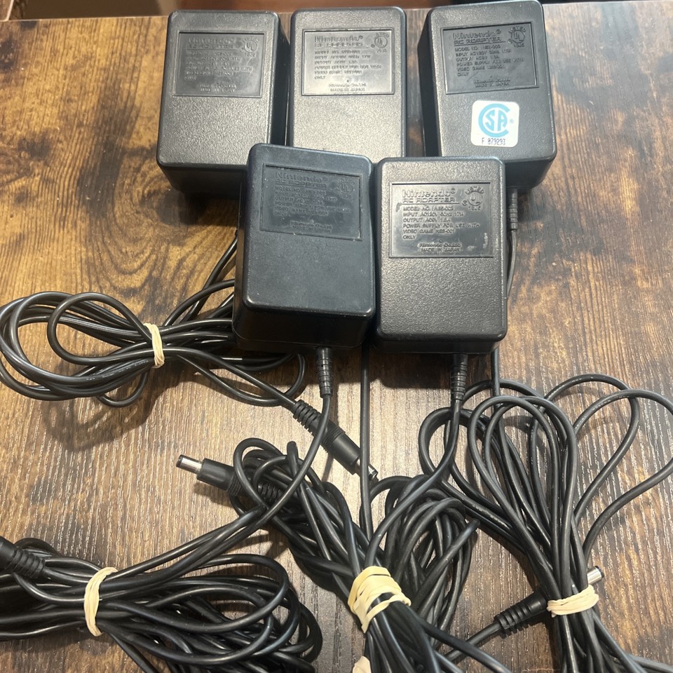 Lot of 7 Original NES Nintendo AC Adapter OEM Power Supply NES-002 ...