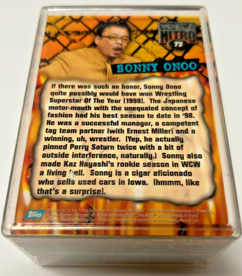 1999 Topps WCW/NWO Nitro Official Trading Card Complete Base Set of 72 ...