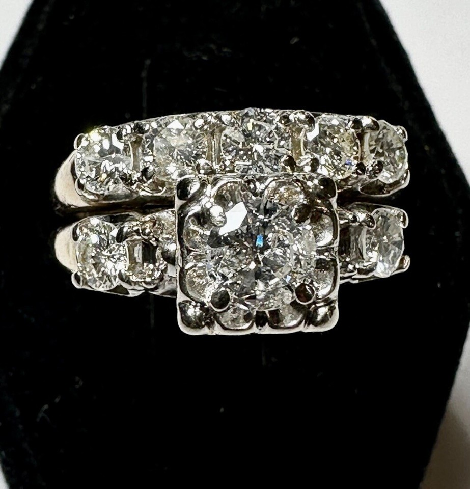 14K Yellow Gold 2 Piece 1.65ct Diamond Wedding Set, 8.9 g | eBay
