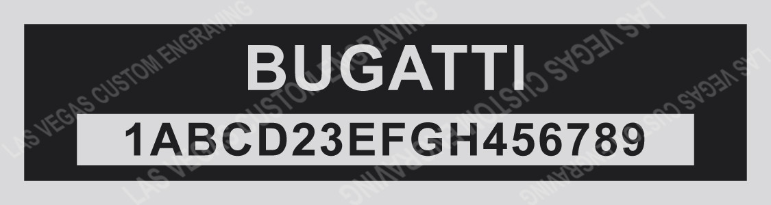 Serial ID# Plate - BUGATTI Compatible - Custom Engraving of your ...