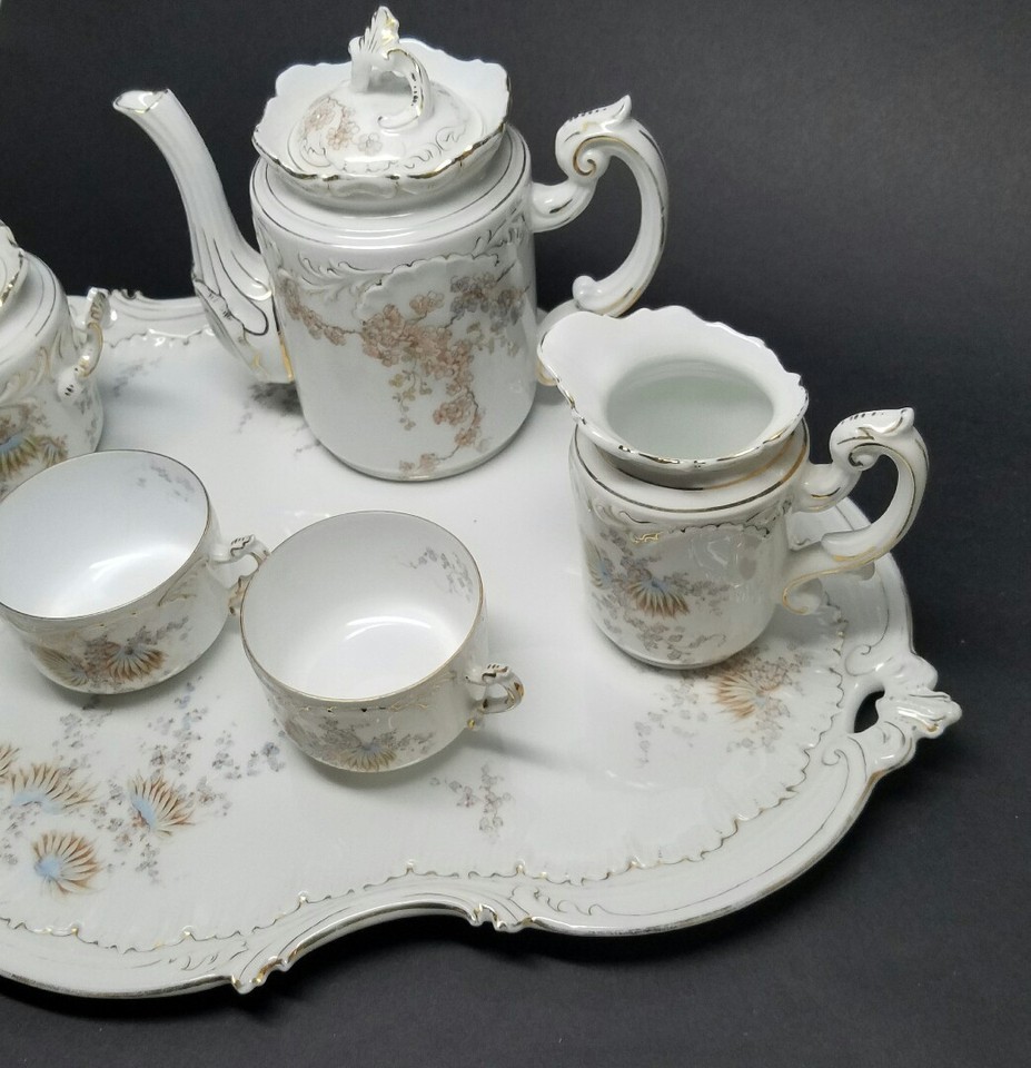 Stunning 6-pc Antique RC Rosenthal LOUIS XIV Tea Service Set w Tray ...